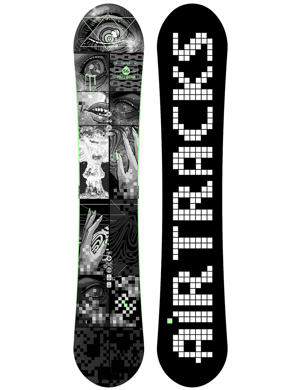 Snowboard Pixel Bomb Carbon Zero Rocker Carbon Wide 148 153 158 163 cm ...